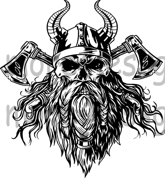 Viking Skull Face File SVG Instant Downloadlaser - Etsy
