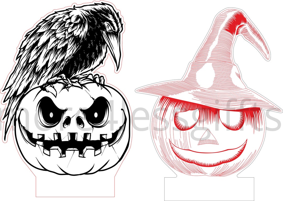 Halloween Themes 3d Led Lamp ,vector File, Instant Download, Laser Cut ...