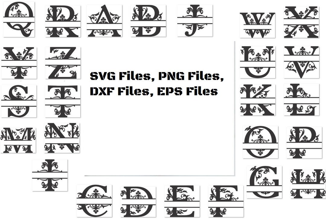 Regal Split Monogram,font,svg Vector File,instant Download,cnc, Cricut ...