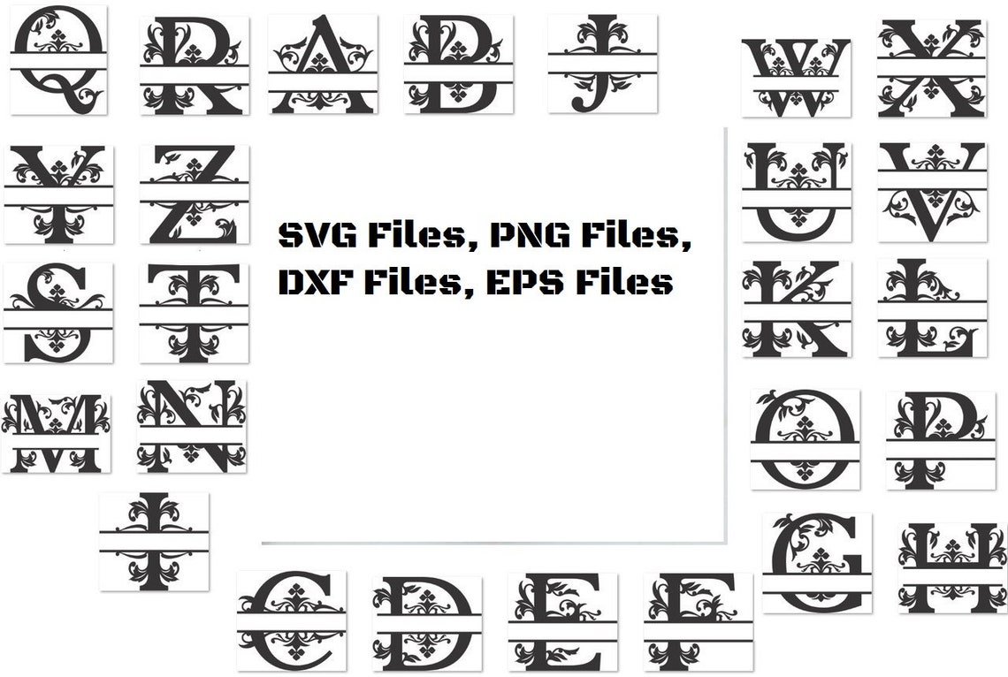 Regal Split Monogram,font,svg Vector File,instant Download,cnc, Cricut ...