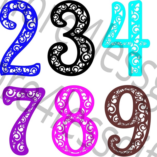 Fancy Numbers - Etsy
