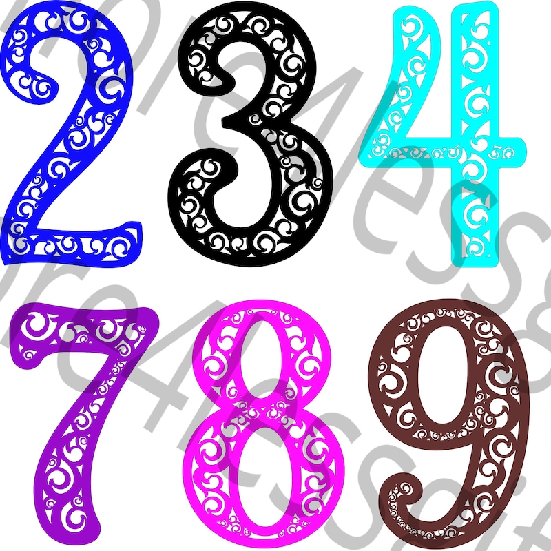 Fancy Numbers - Etsy