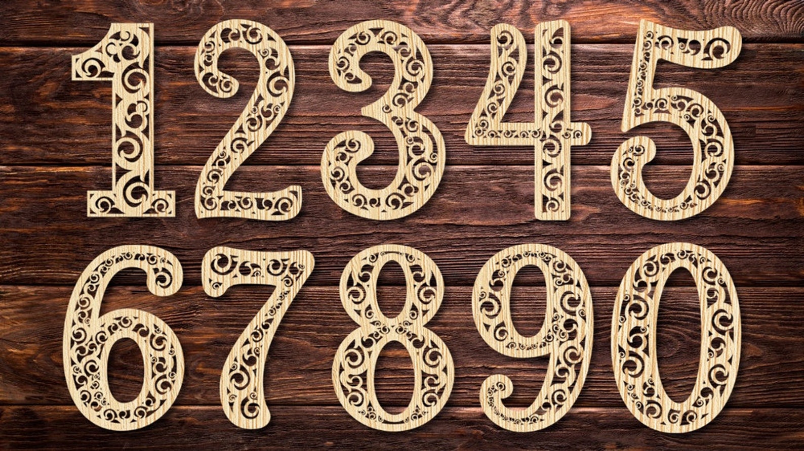Fancy Numbers,svg Vector File,instant Download,for Laser,cnc, Cricut ...