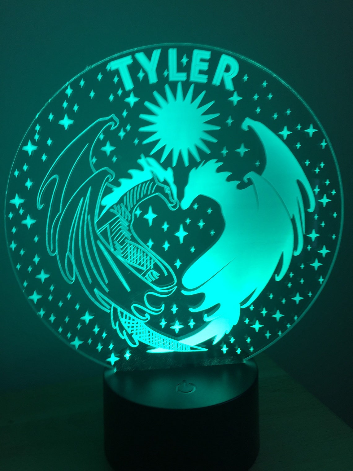 Dragons Personalised 3d Smart APP Control Night Light Bluetooth,music,7 ...