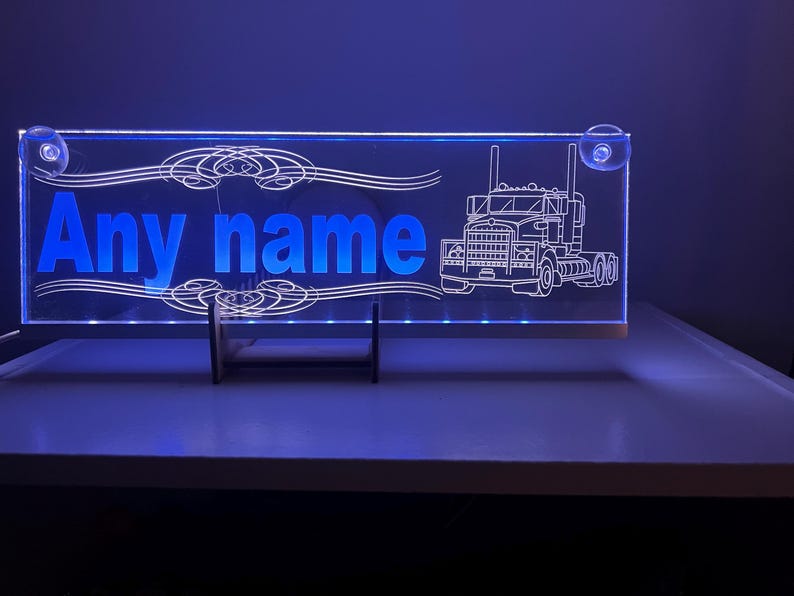 Custom Two-tone LED Truck Name Plate – Personalised Acrylic Light Sign ...
