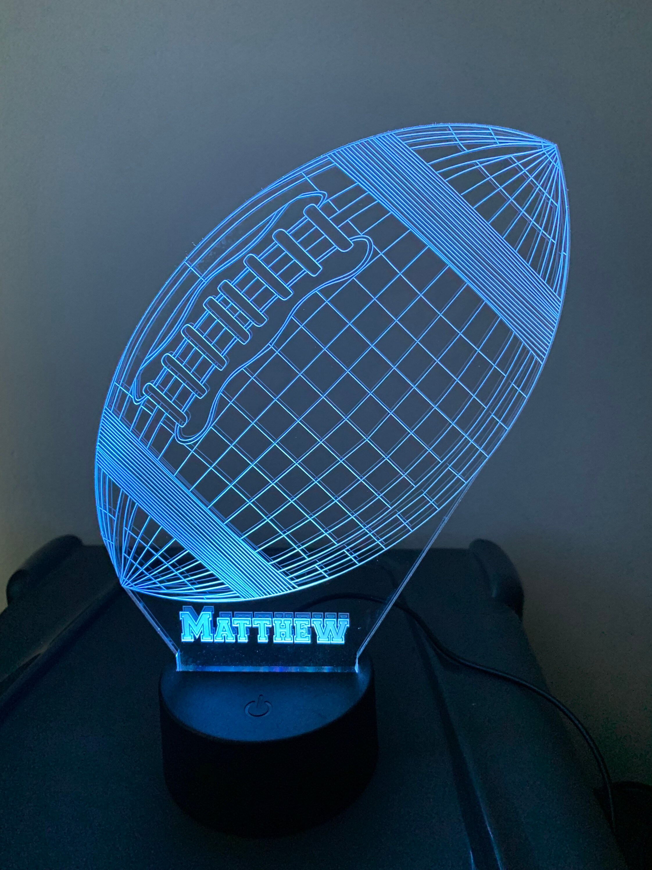 Personalised Rugby Ball 3d Custom Made Smart APP Control Night Light ...