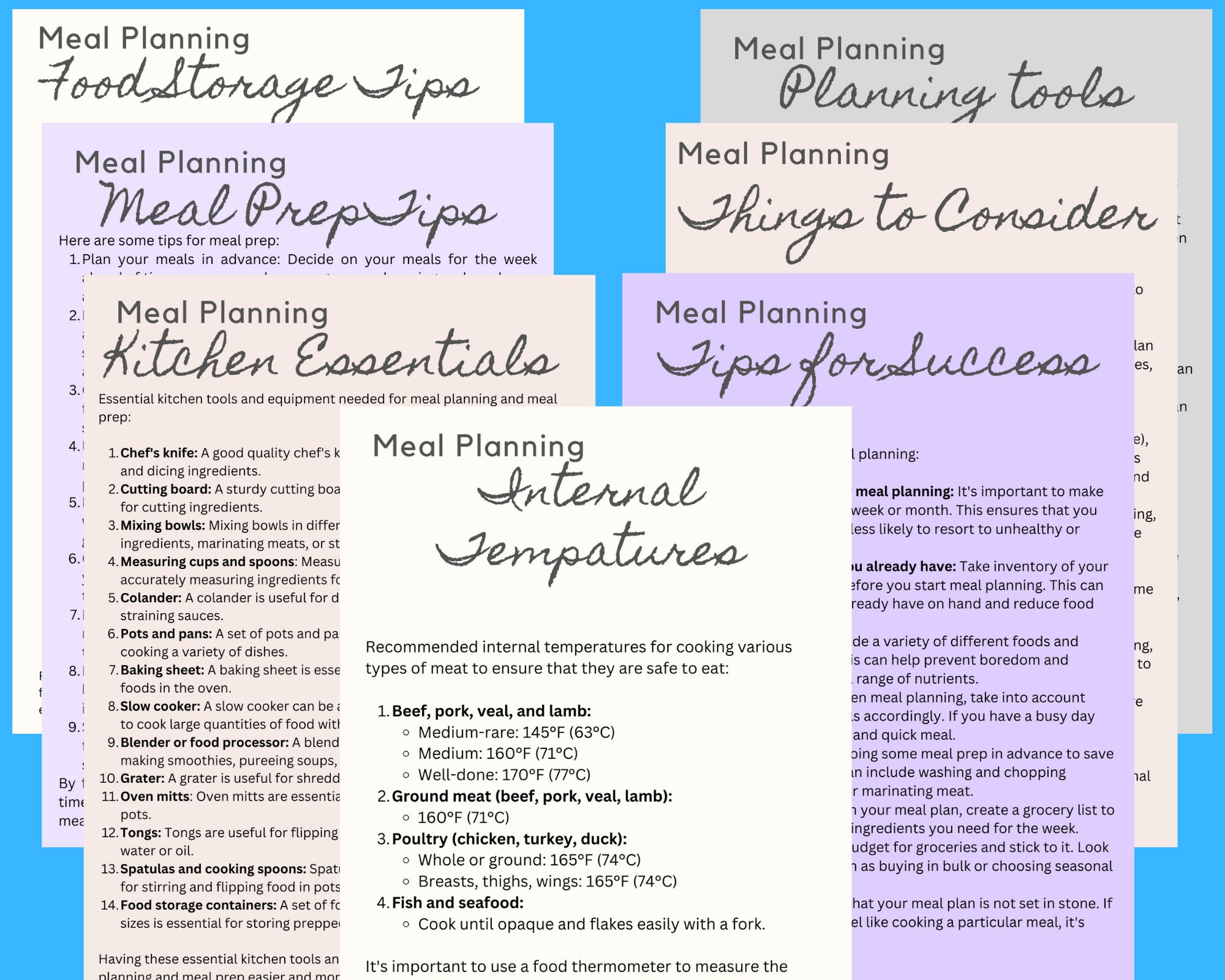 Meal Planning Starter Kit | Healthy Eating, Time Management (PDF) - Etsy