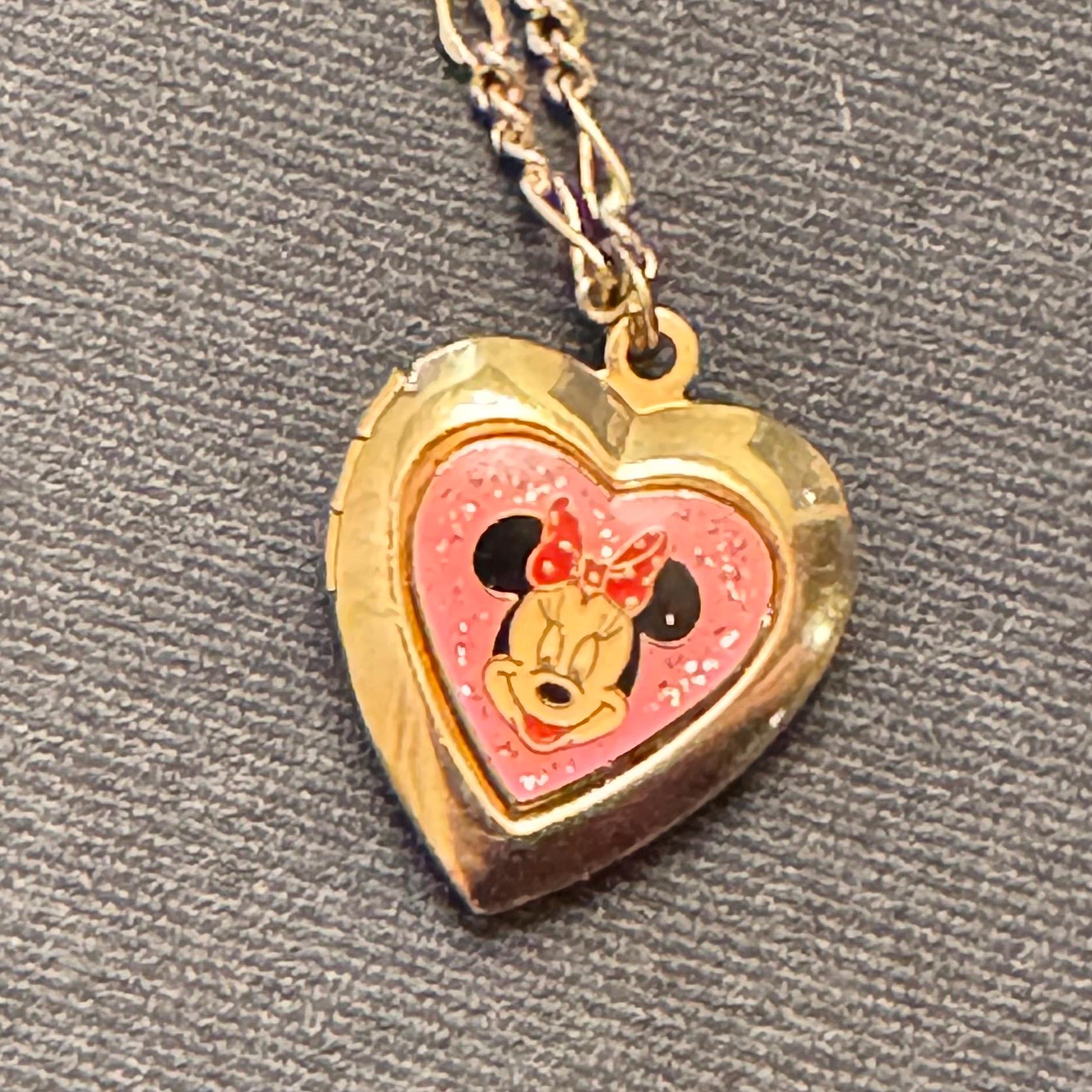 1990s Vintage Disney World Minnie Mouse Heart Locket With Original ...