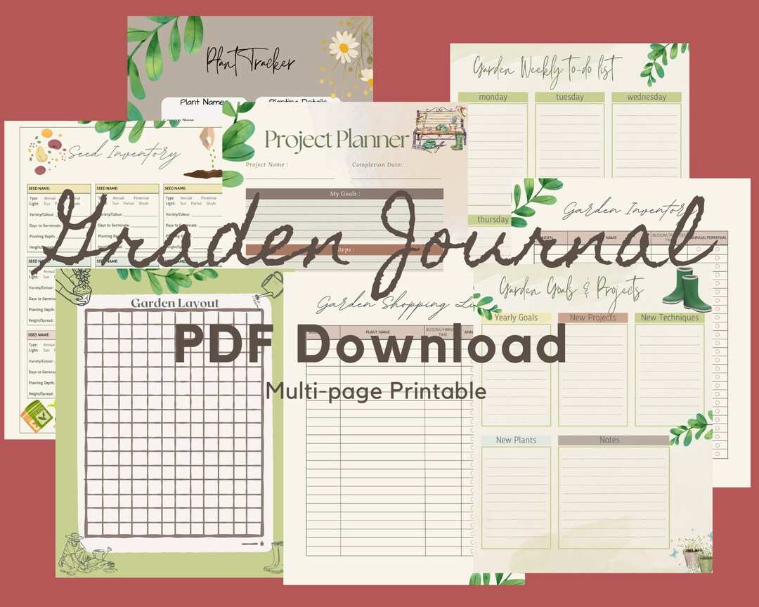 Printable Garden Journal | Planner & Tracker (PDF Download) - Etsy