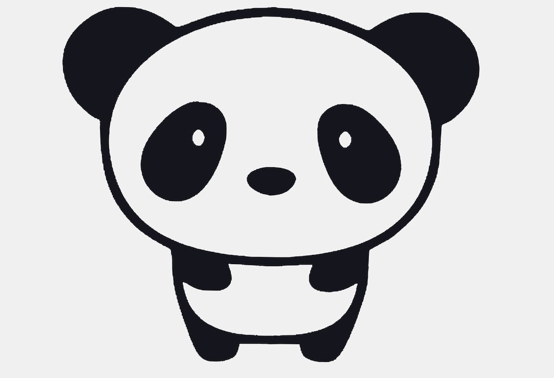 Simple Panda SVG File Instant Download. Ideal for Cricut or Other ...