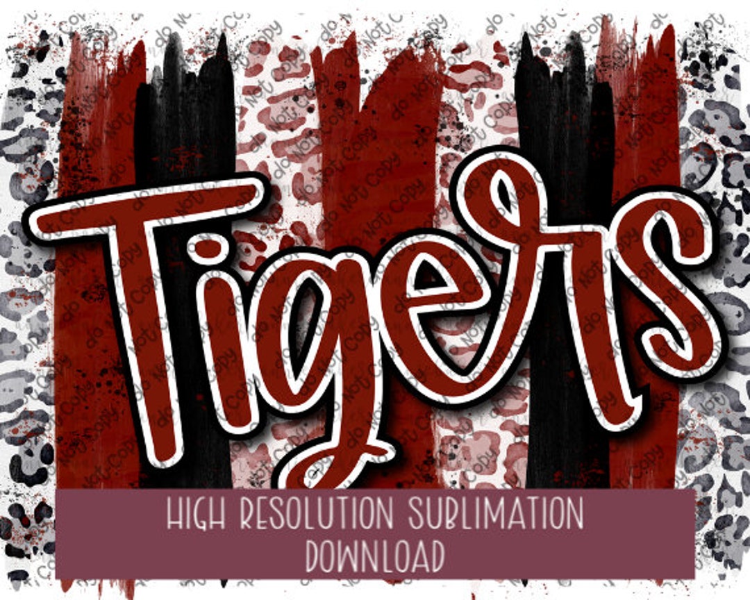 Tigers Maroon Brushstroke PNG - Ready to Print Sublimation Design ...