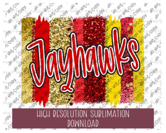 Jayhawks Red/yellow Brushstroke PNG Ready to Print - Etsy