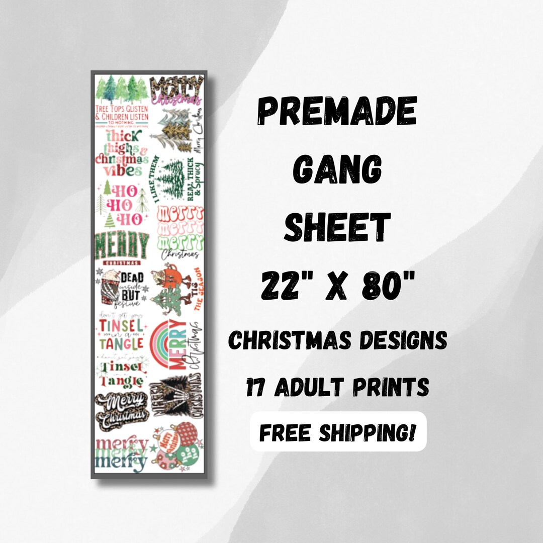 DTF Christmas Gang Sheet 22 X 80 Premade Direct to Film Transfers ...