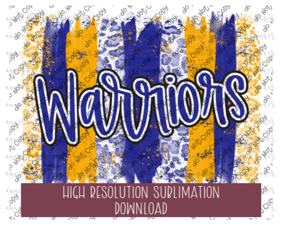 Warriors Blue/gold Brushstroke PNG - Ready to Print Sublimation Design ...