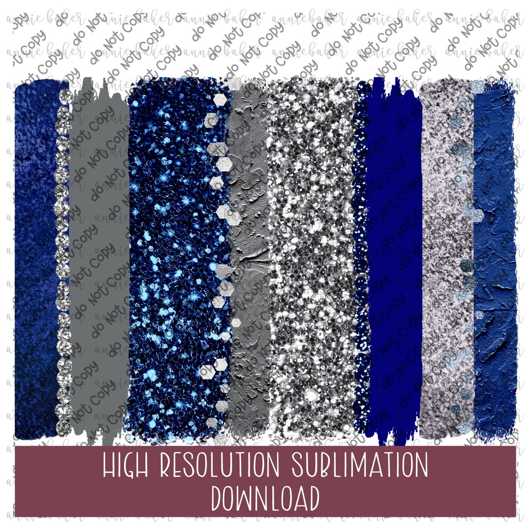 Navy Silver Glitter Background Brushstroke PNG - Ready to Print ...