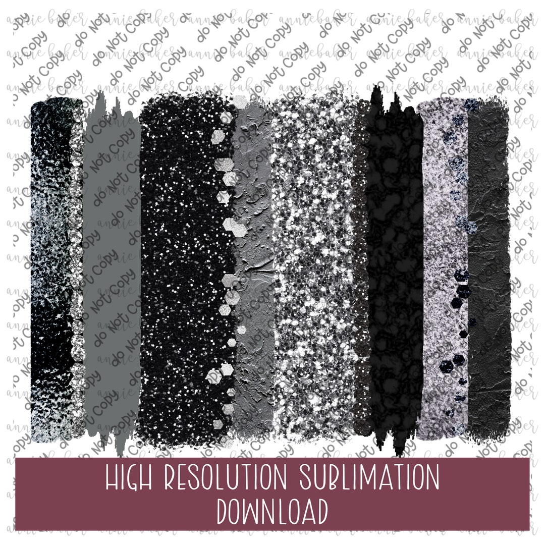 Silver Black Glitter Background Brushstroke PNG - Ready to Print ...