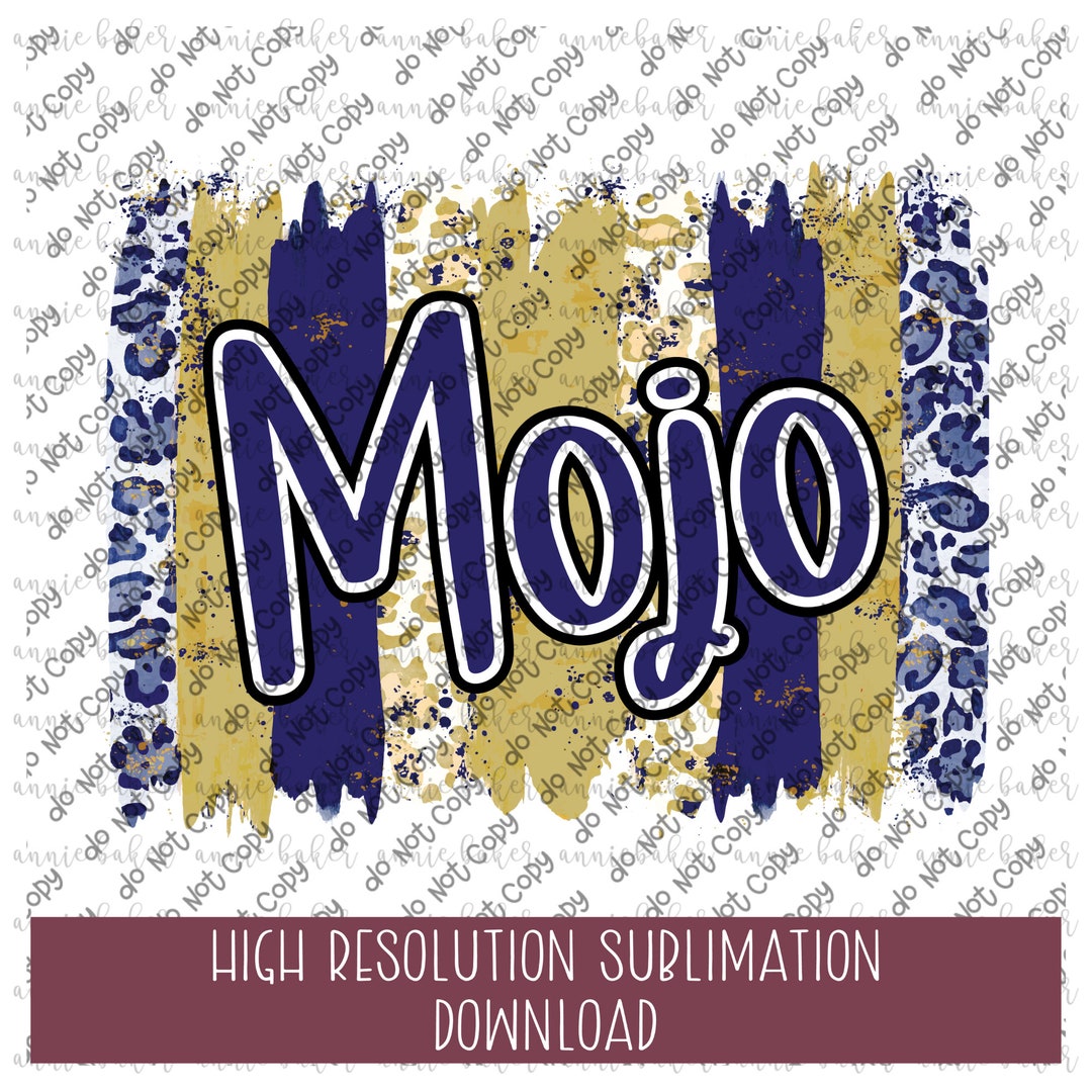 Mojo Navy Vegas Gold Brushstroke PNG - Ready to Print Sublimation ...