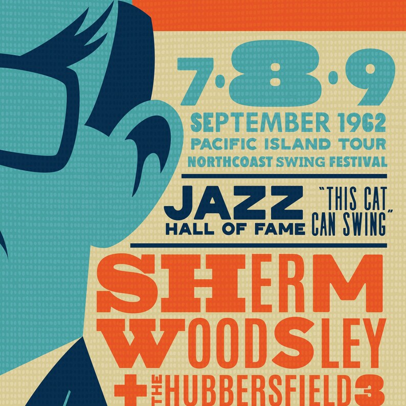 Mid Century Modern JAZZ Poster Sherm Woodsley Limited Edition Print ...