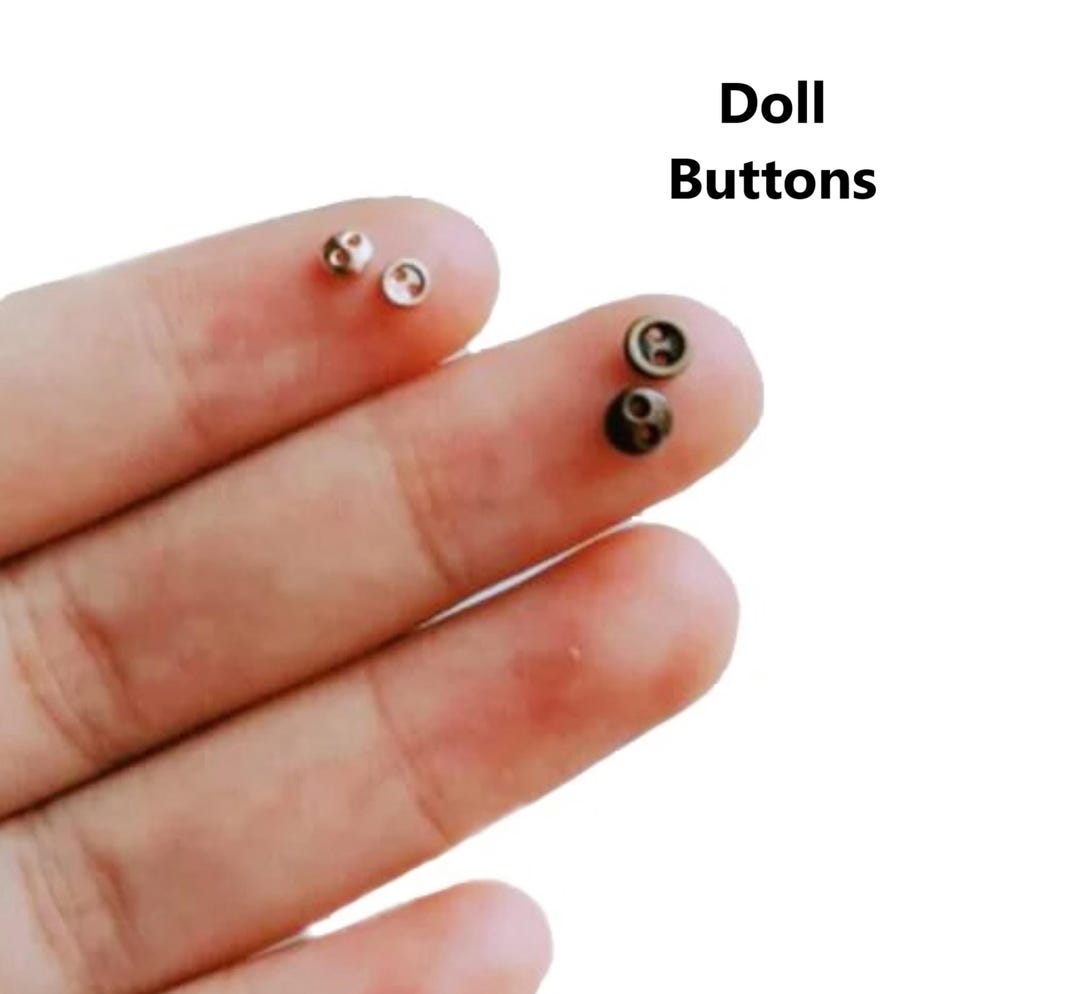 50 Tiny Metal Buttons: Miniature Doll Clothing Embellishments (3-5mm ...