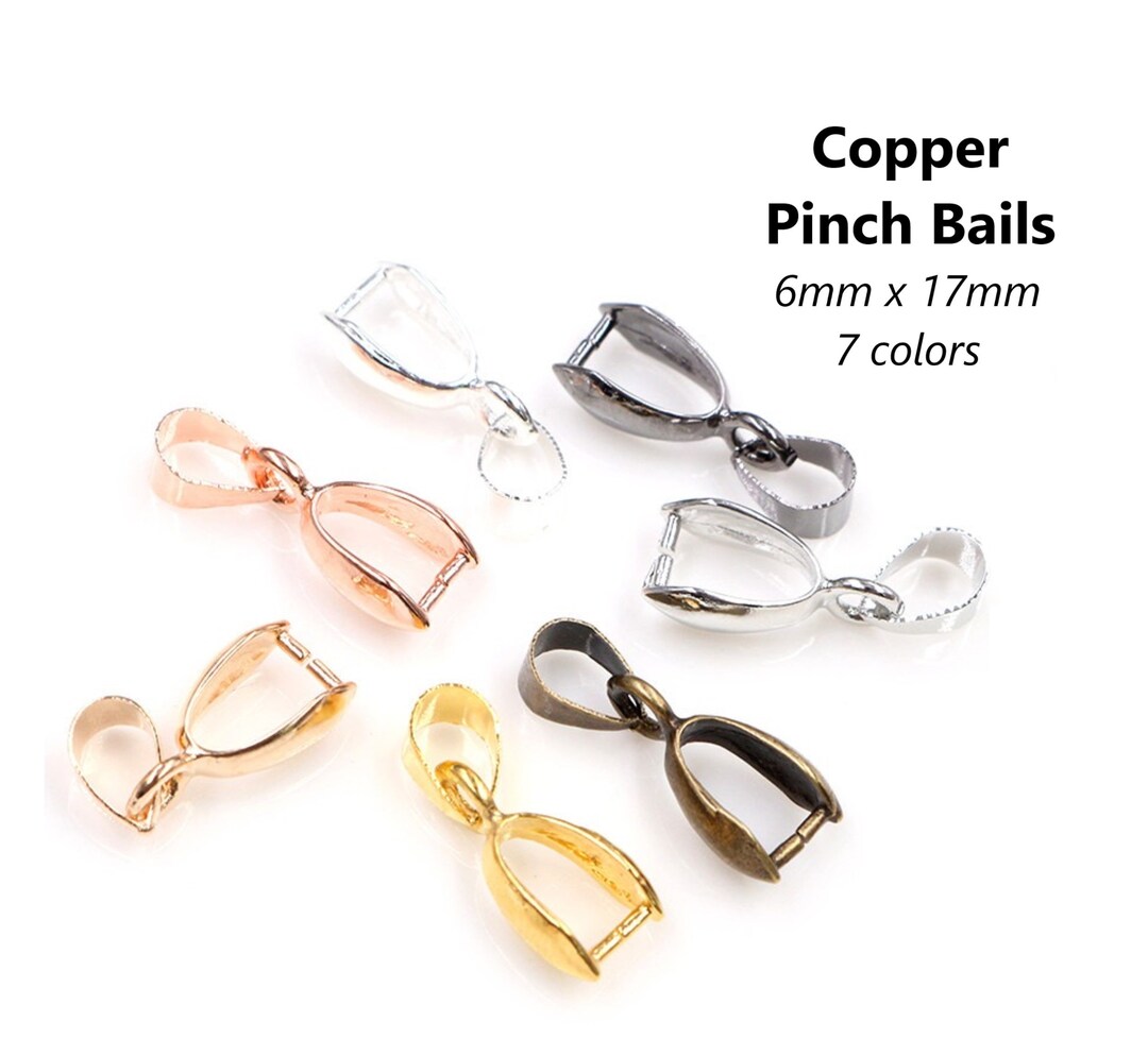 Buy 20pcs 6x17mm, Pinch Bails, Copper, Clasp, Clip, Pendant, Finding ...