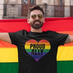 Proud Ally LGBTQ Ally Tee Shirt Gay Pride LGBTQ Shirt Pride - Etsy