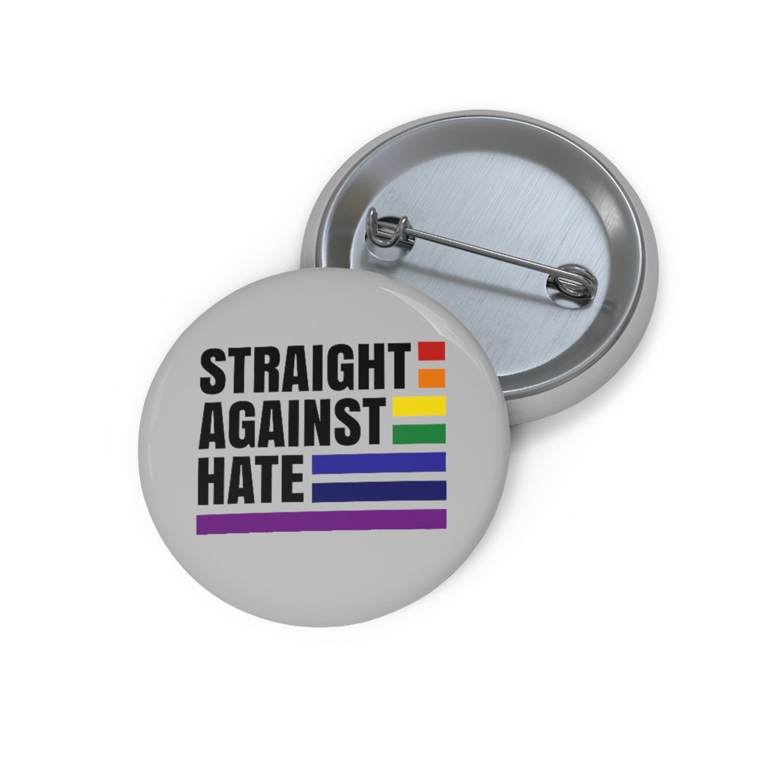 Straight Against Hate, Ally, LGBTQ+ Ally Pin Gay Pride LGBTQ Pin, Pride ...