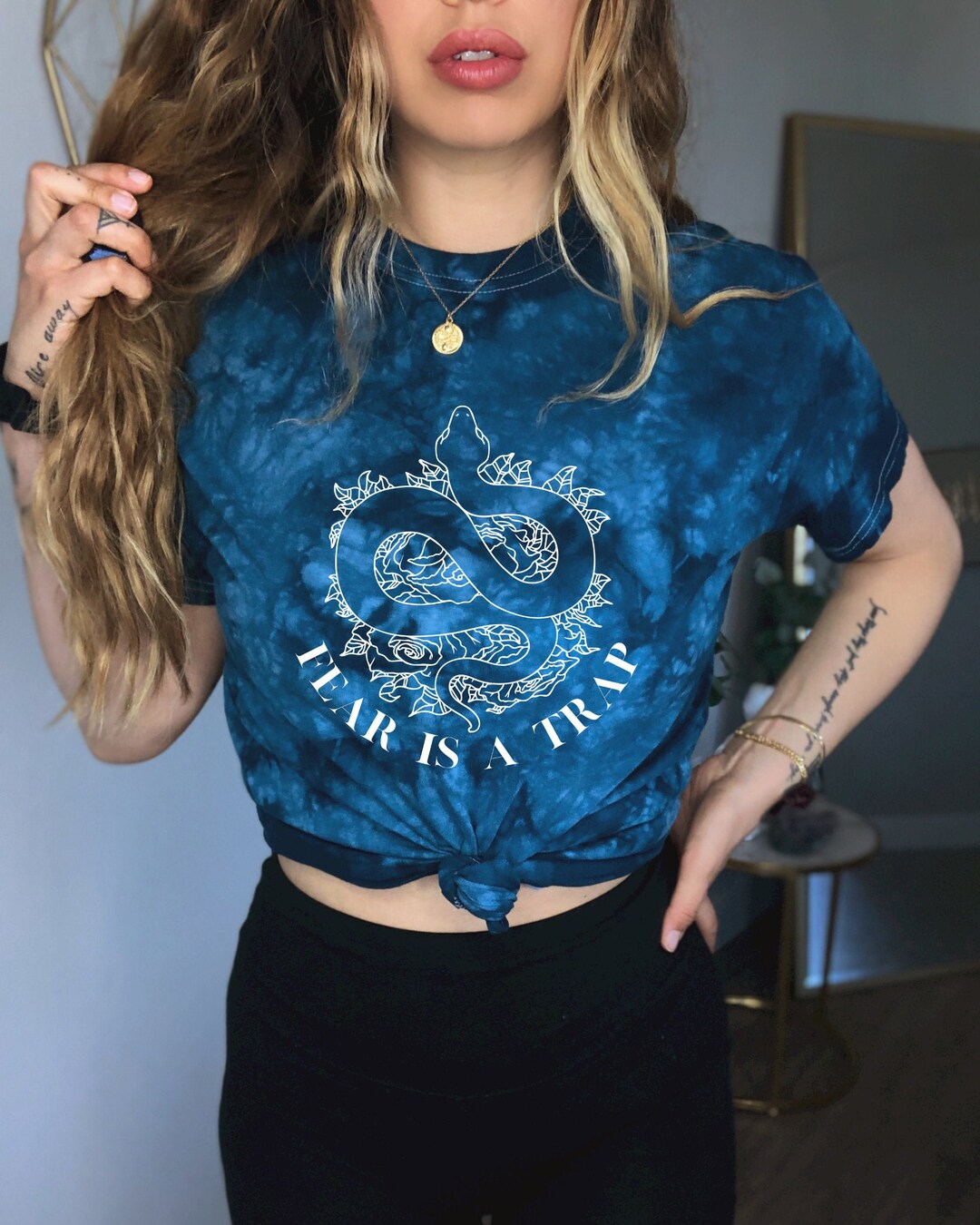 Fear Is A Trap Tie Dye Shirt Motivation Shirt Schlange Shirt Mental ...