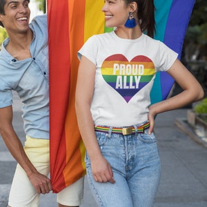 Proud Ally LGBTQ Ally Tee Shirt Gay Pride LGBTQ Shirt Pride - Etsy