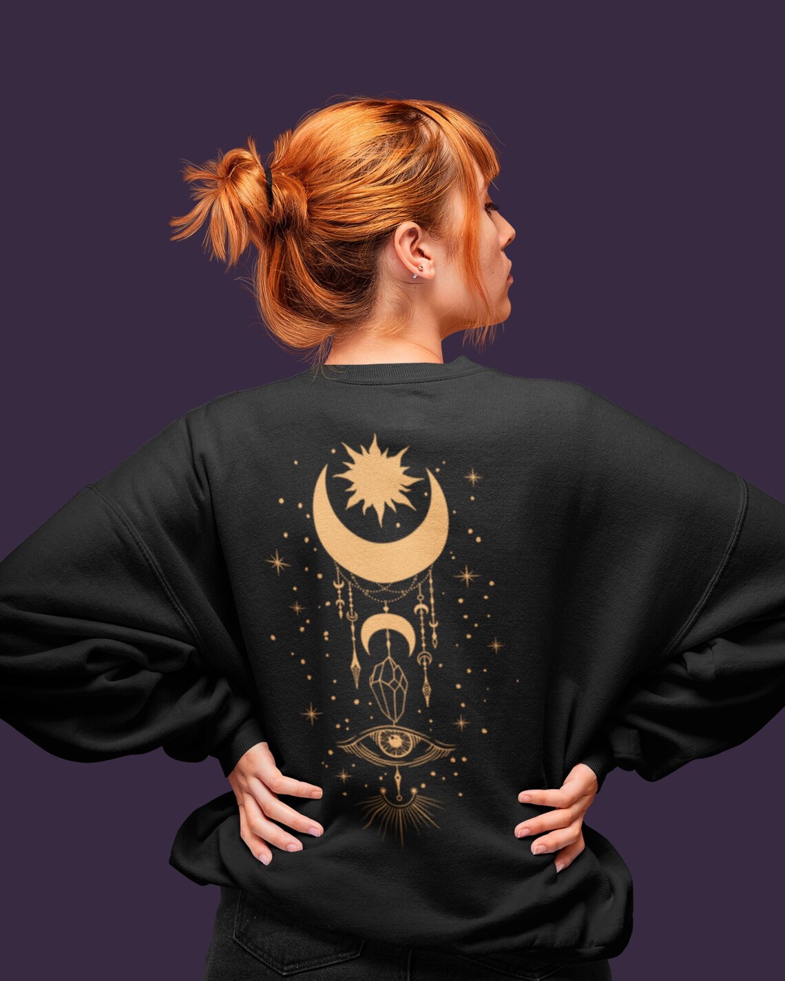 Evil Eye Sweatshirt Sun and Moon All Seeing Eye Spiritual Shirts Witchy ...