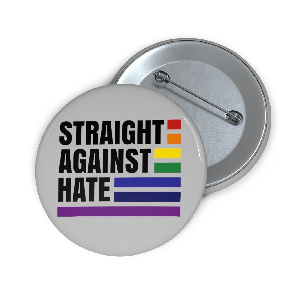 Straight Against Hate, Ally, LGBTQ+ Ally Pin Gay Pride LGBTQ Pin, Pride ...