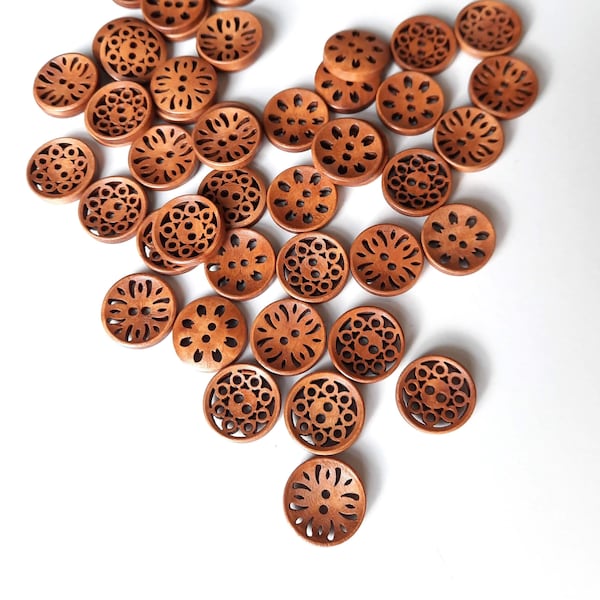 Painted Wood Buttons - Etsy