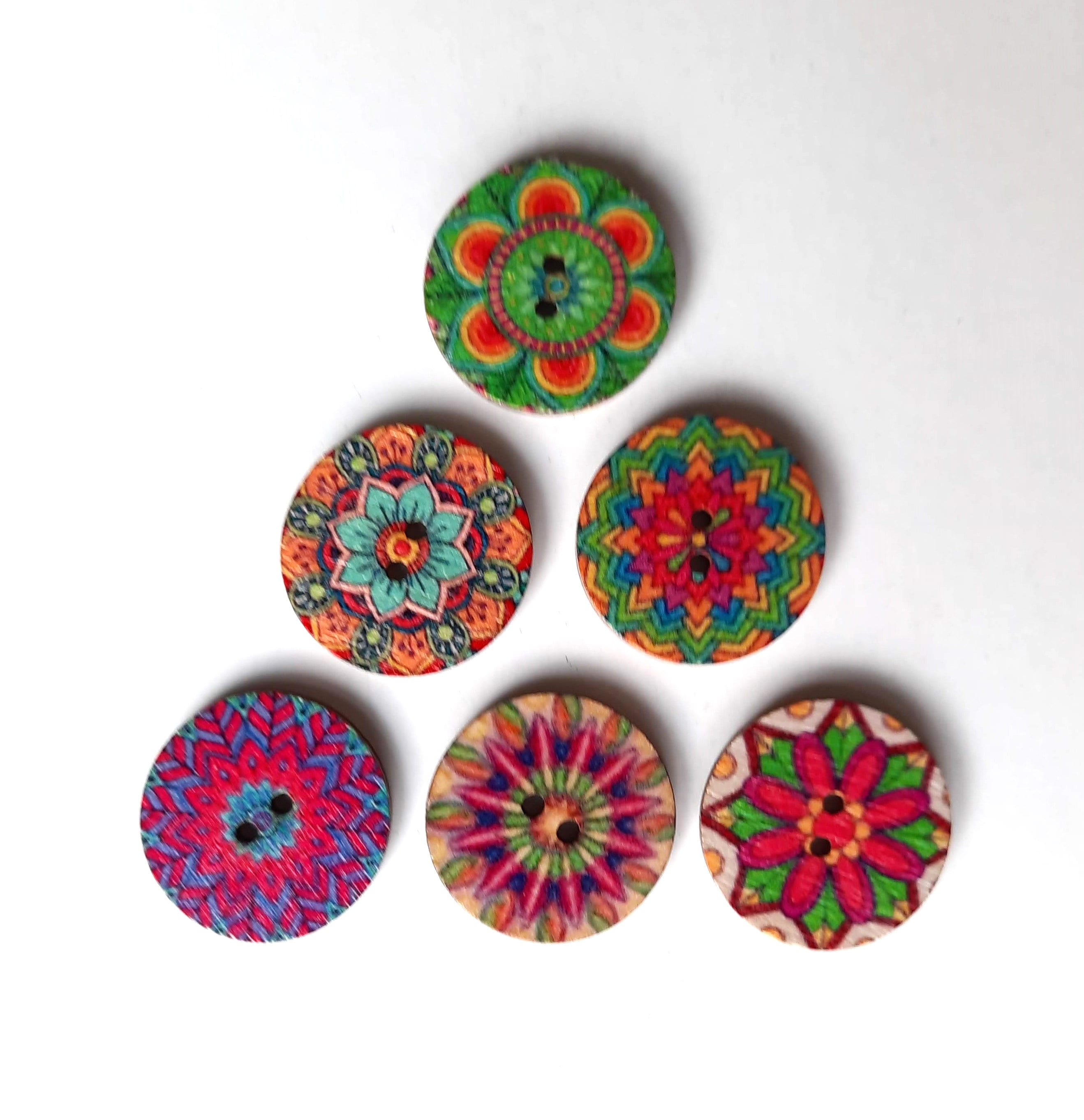 2 Sizes! 8-pack+ 1 Inch Boho Flower Vintage-look Buttons, Decorative ...