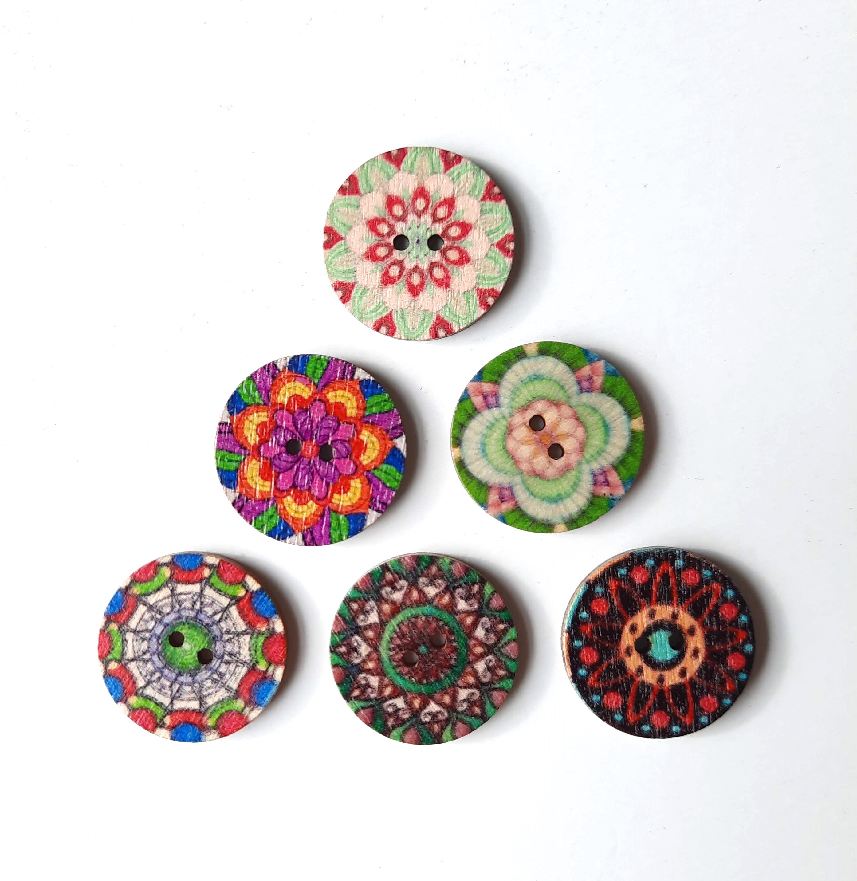 2 Sizes! 8-pack+ 1 Inch Boho Flower Vintage-look Buttons, Decorative ...
