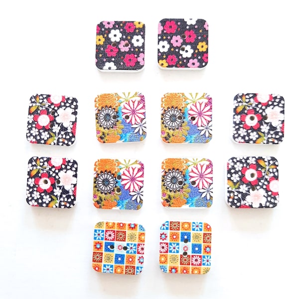 Square Buttons - Etsy