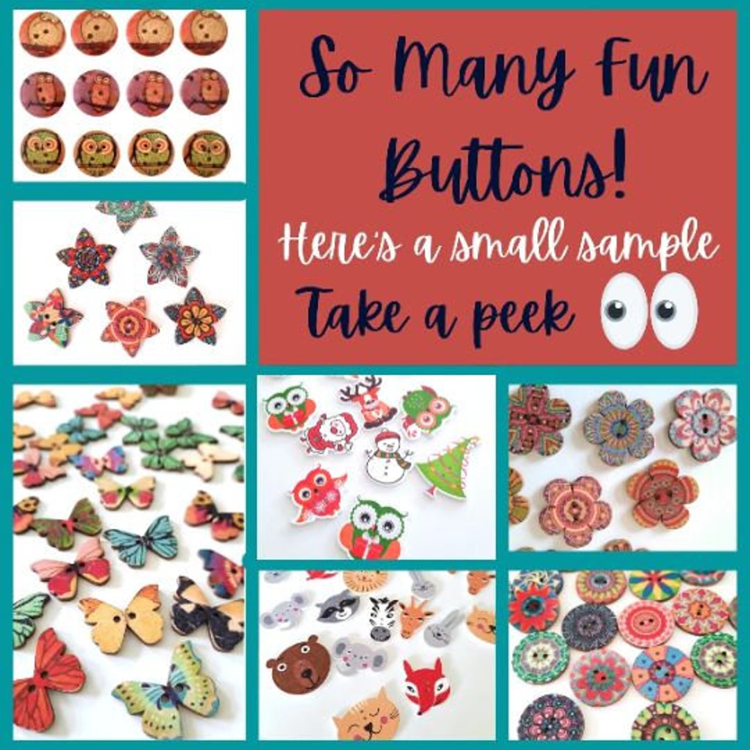 NOTE 3 Week Delay 8-packdecorative Wood Buttons, Craft Buttons - Etsy