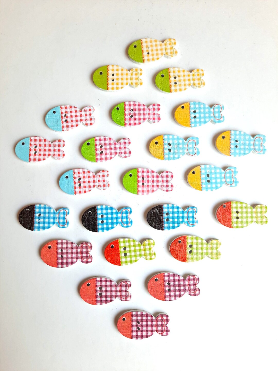 8-pack+ Cute Fish Buttons, Decorative Wood Buttons, Craft Buttons - Etsy