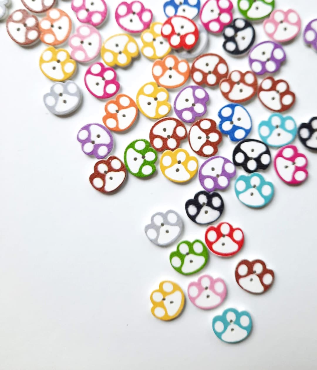 8pk+ Dog Paw Buttons, Decorative Wood Buttons, Craft Buttons - Etsy