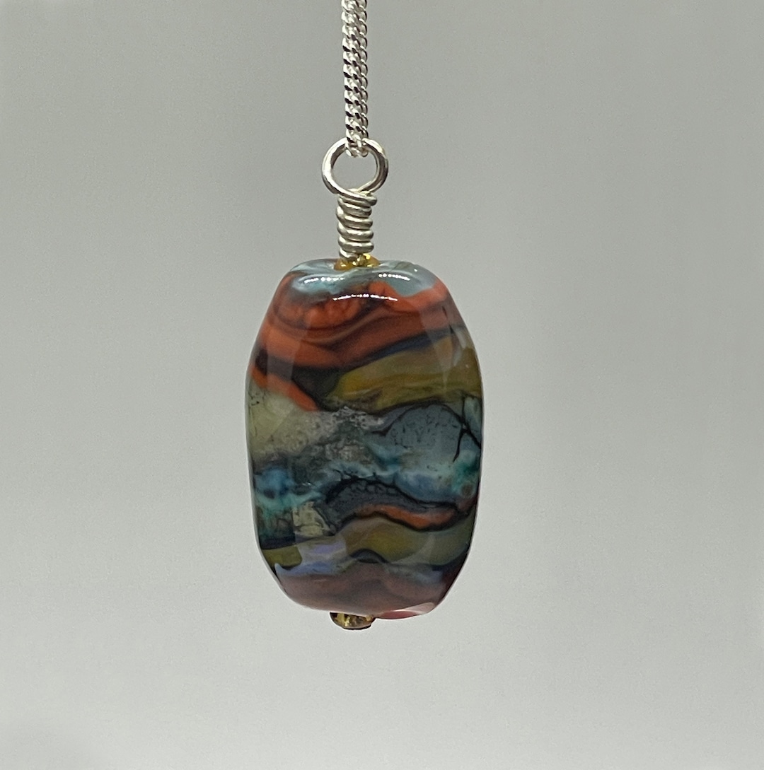 Lampworked Glass Bead Small Multicolor - Etsy