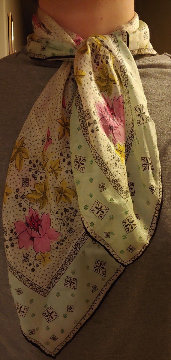 Vintage Japanese Silk Scarf - Gem