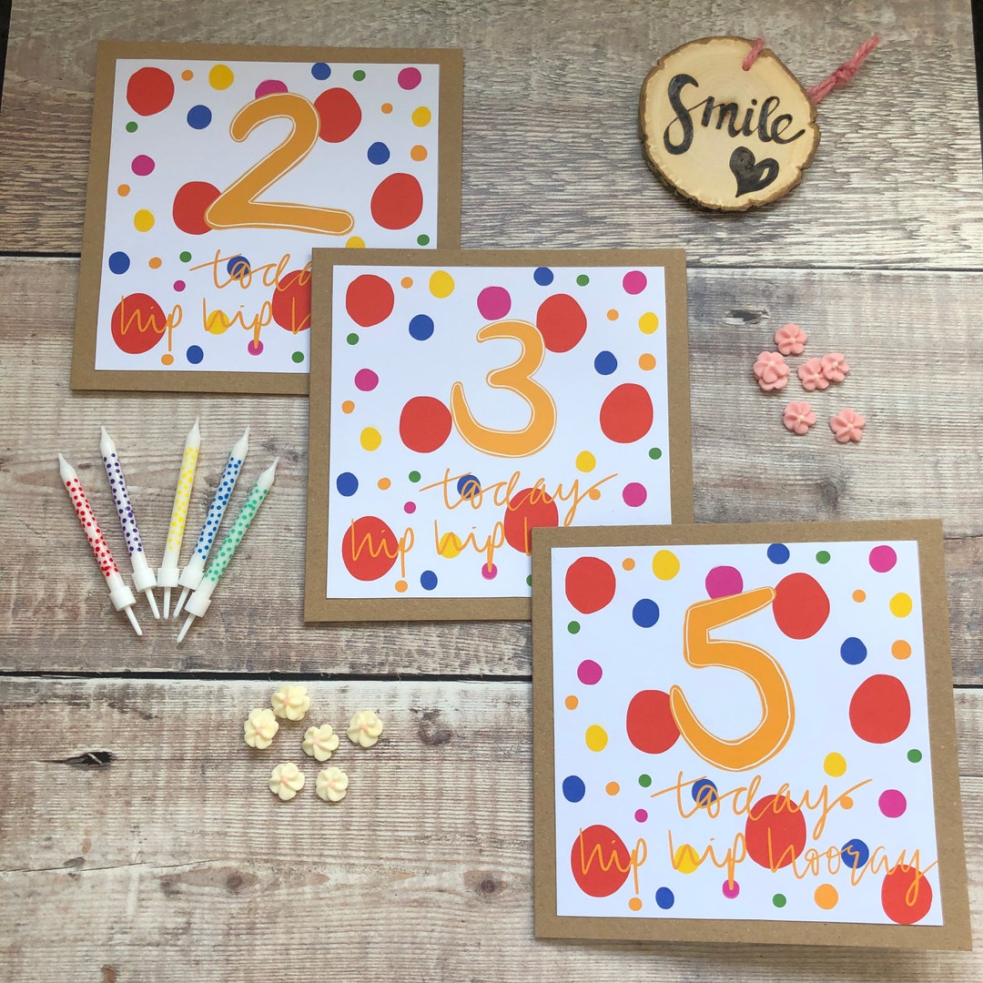 Colourful Polka Dot Personalised Birthday Card - Etsy