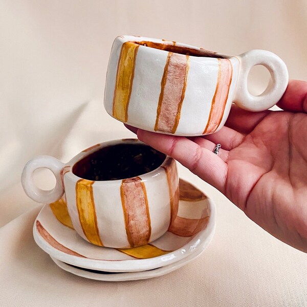 Striped Mugs - Etsy