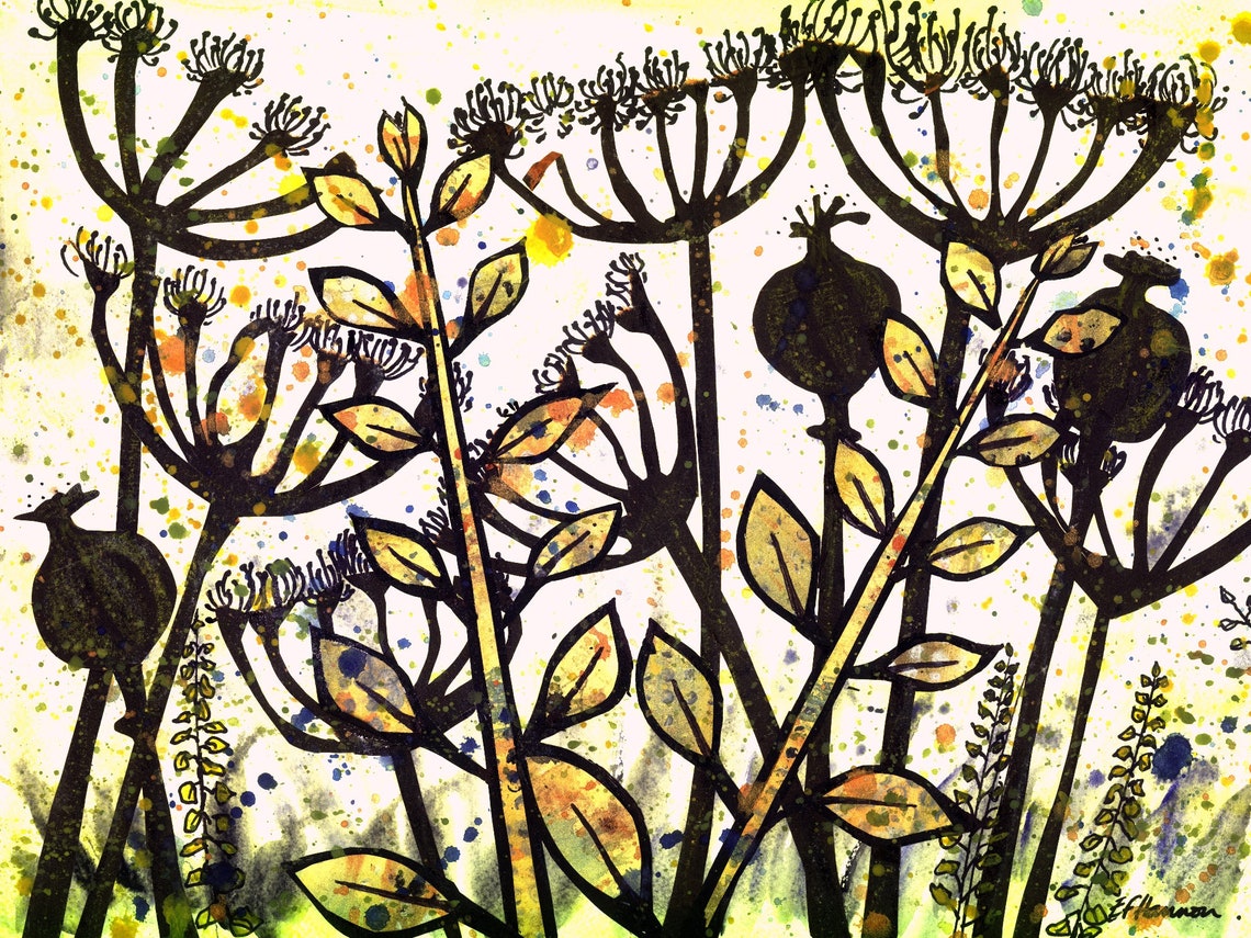 Seedhead Collage Art Print – Abstract Botanical Artwork - Etsy