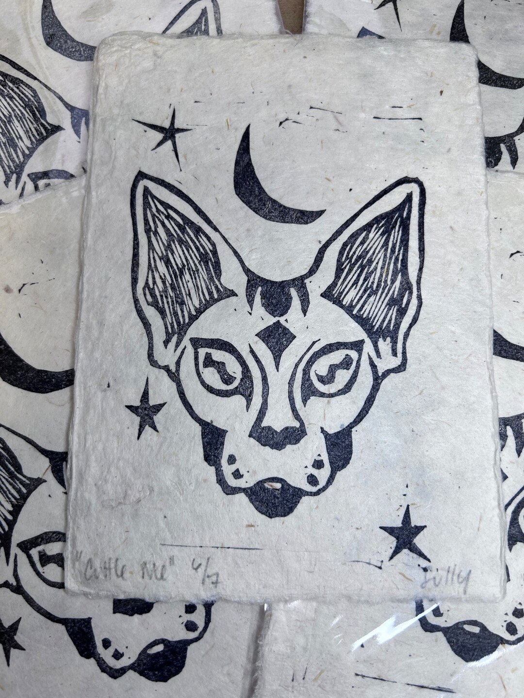 Cosmic Sphinx - 5”x7” Block Print - Etsy