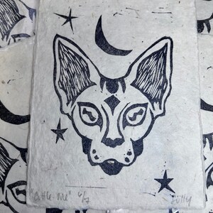 Cosmic Sphinx - 5”x7” Block Print - Etsy