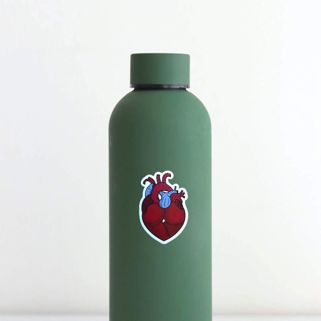 Anatomical Booty Heart Sticker - Etsy