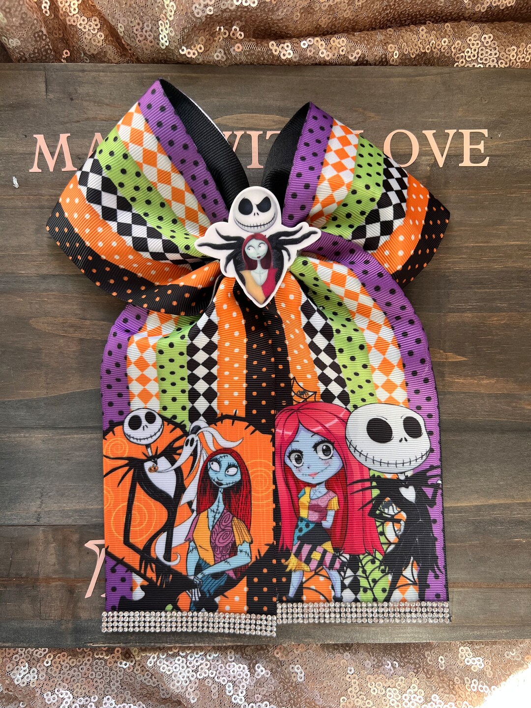 Halloween Hair Bow,the Nightmare Before Christmas Bow,cheerleader Hair ...