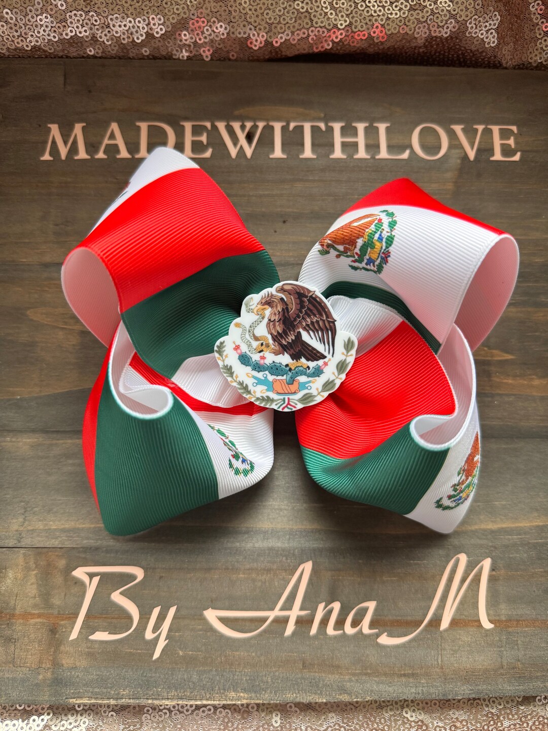 Mexico Hair Bow, Mexican Flag Bow, Mexico Cultural Hair Bow, Heritage ...