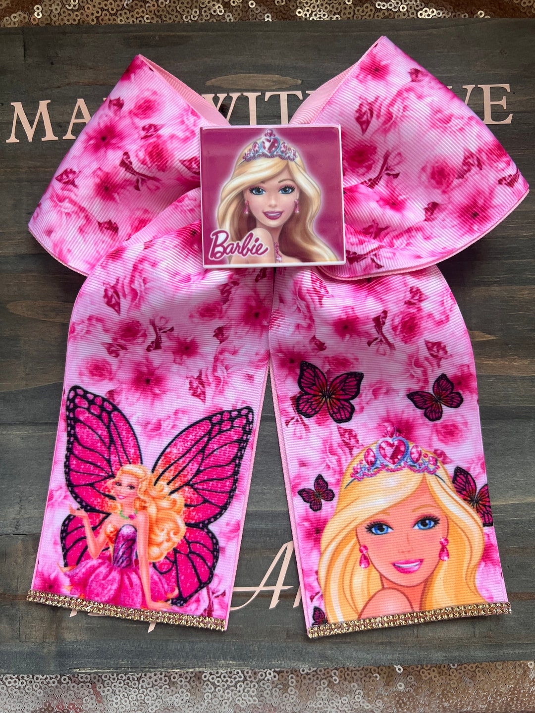 Barbie Cheerleader Hair Bow,barbie Hair Bow,barbie Birthday Party Bow ...