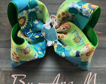 Snow Princess Anna Frozen Fever Inspired Bow - Etsy