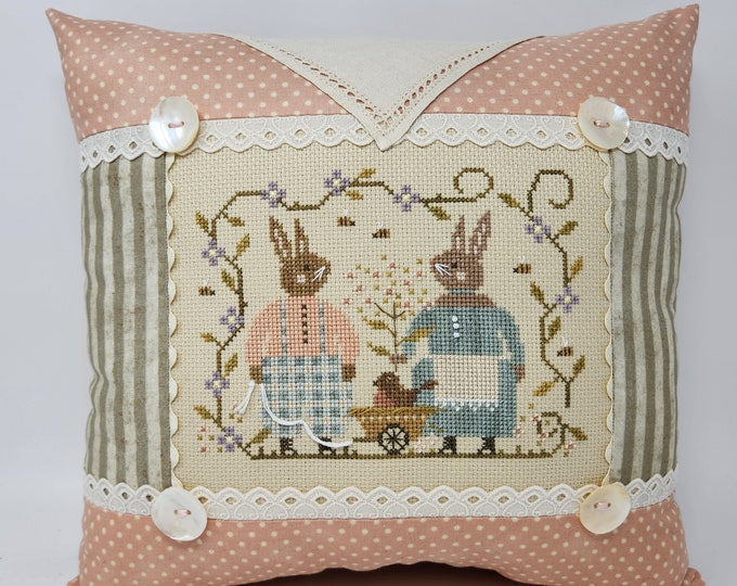Brenda Gervais Cross-stitched SPRING AWAKENS PILLOW on 14 Count ...